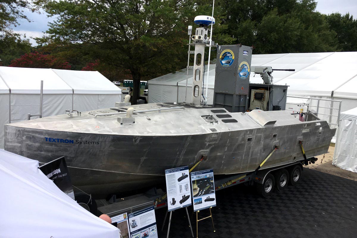 Textron Shows Off Mine-Hunting Drone Boat Armed with Hellfire Missiles ...